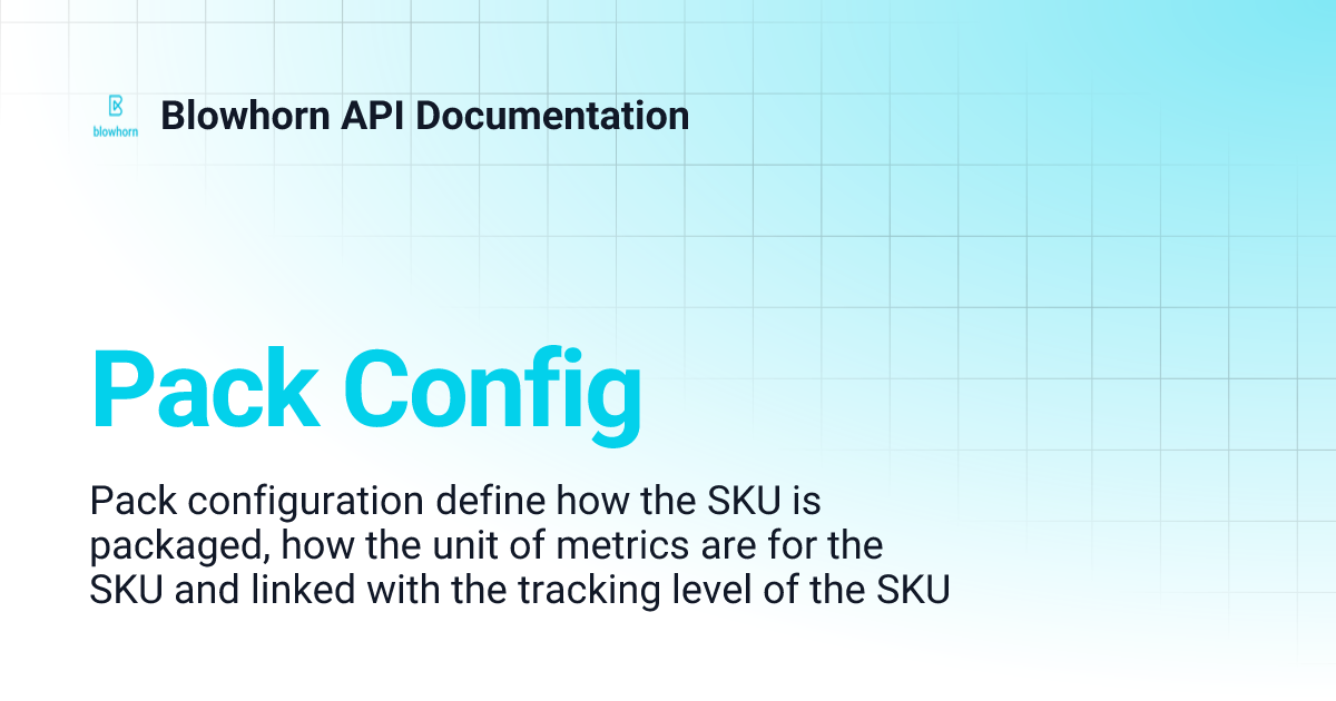 Pack Config | Blowhorn API Documentation